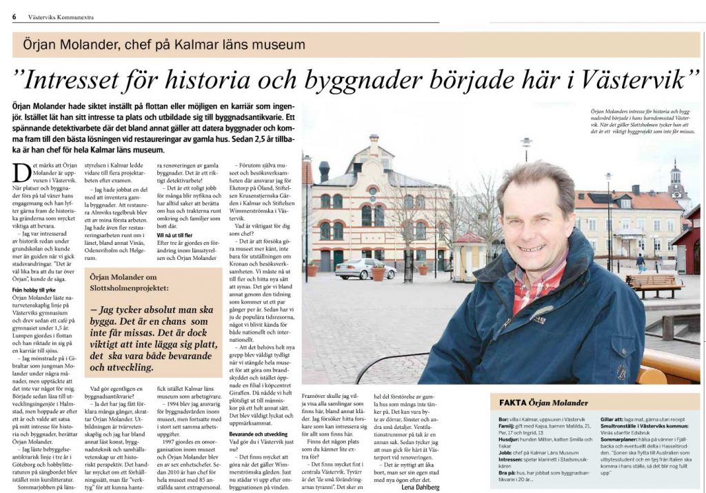 Museichefen Örjan Molander intervjuad i Västerviks kommunextra - Kalmar ...
